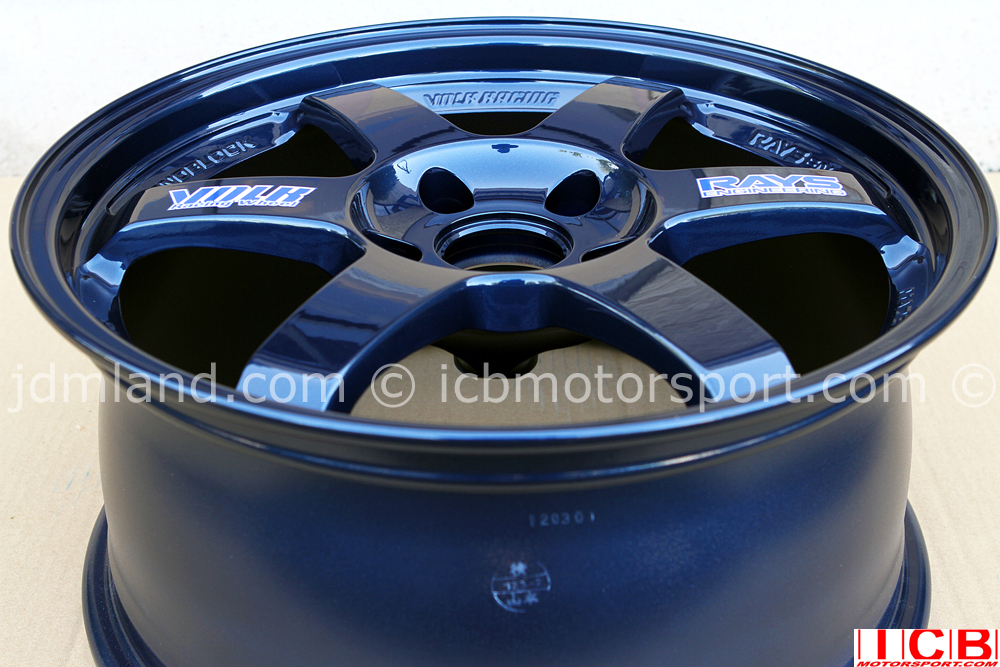 Rays Volk Racing TE37 Wheels 17X8 5X114.3 +38 Offset Magnesium Blue ...